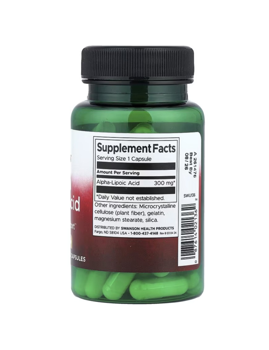 Ácido alfa lipoico 300 mg (60 cap) Swanson